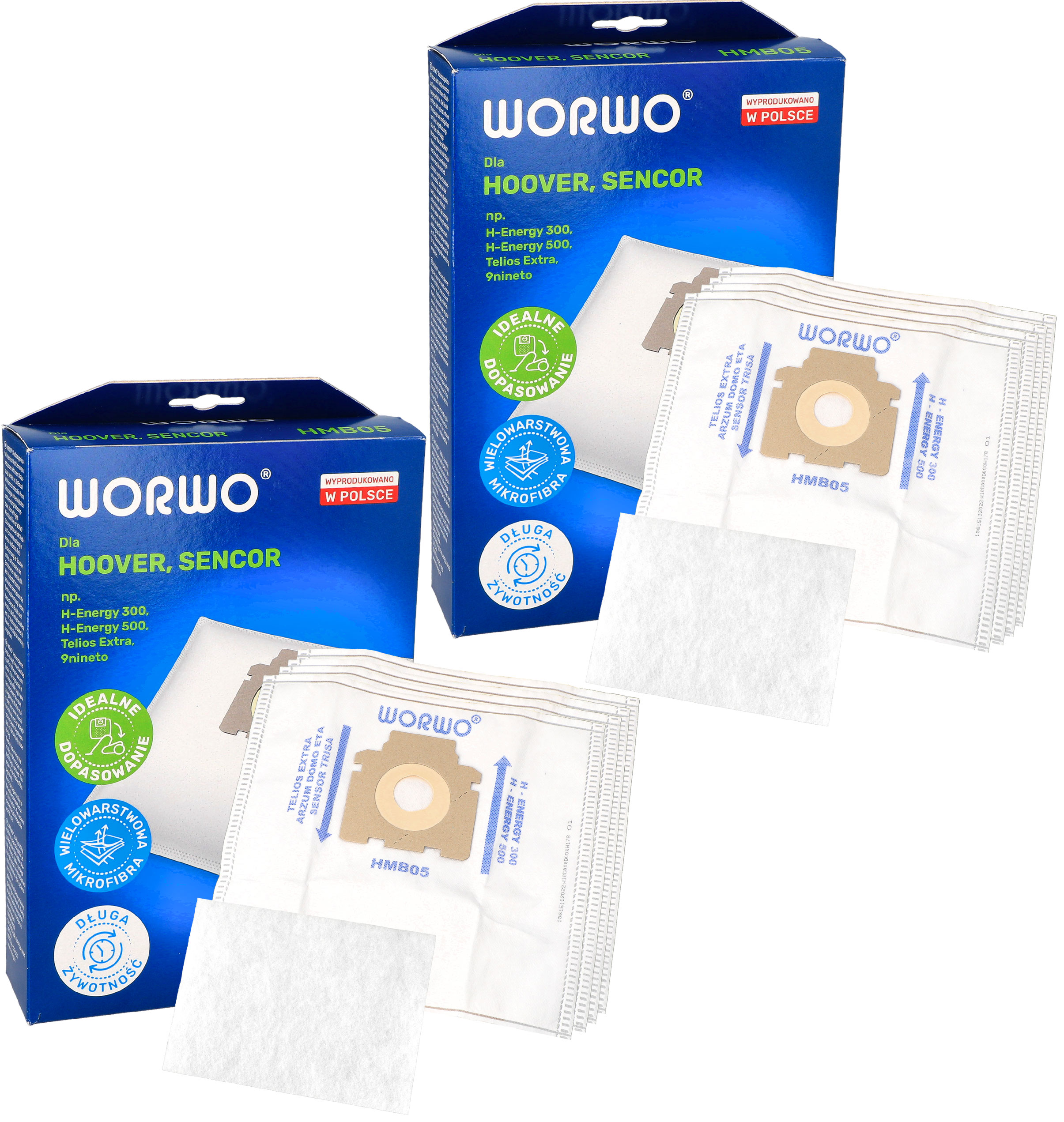Worki do odkurzacza Hoover Telios Extra H81 8 szt + 2 filtry wlotowe