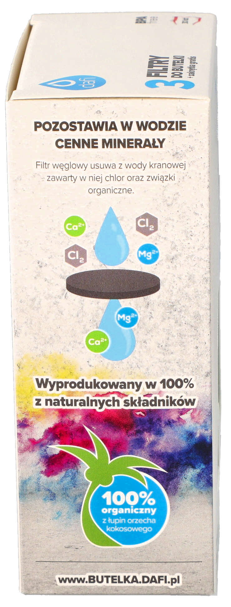 Filtr wkład filtrujący do butelki Dafi Soft Solid makowy 3szt + nakrętka